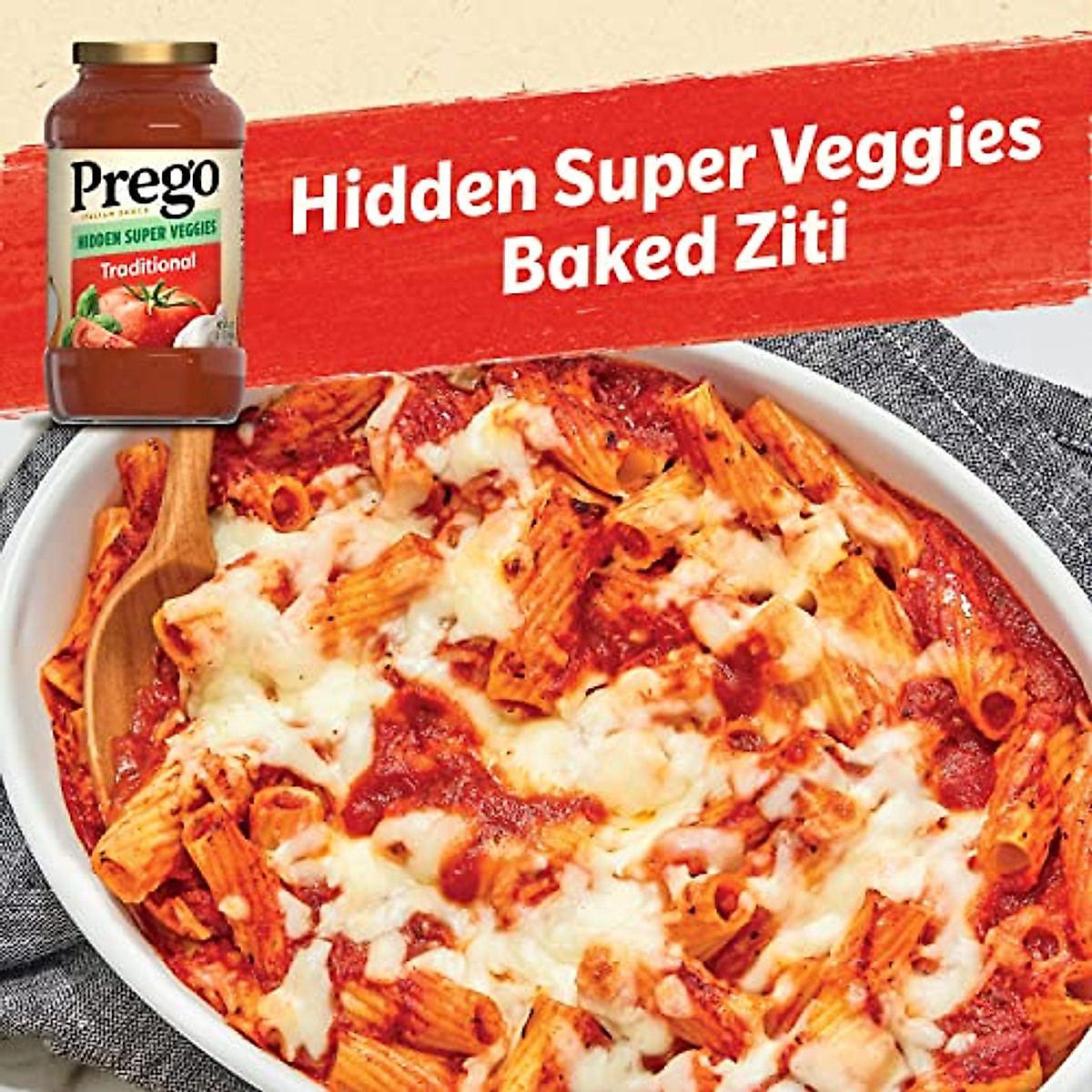 Prego Hidden Super Veggies Traditional Pasta Sauce, 24 Oz Jar (Case of 6)