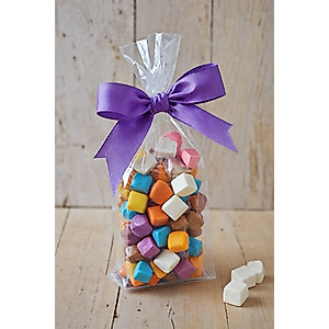 Fenton Gusseted Flat Bottom Cellophane BOPP Bags with Paper Insert, 50Pcs 3.5x2.25x12 Inches Cellophane Bags Gusseted, Transparent, 61PBGF