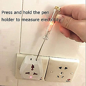 MEETOOT 2pcs 100-500V Flathead Screwdriver Electric Pen Circuit Tester Pen 3MM