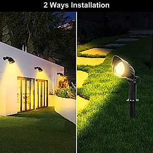 CORESLUX Solar Spotlights Outdoor Garden Lights, Super Bright 6 LED Bead Landscape Spotlights IP65 Waterproof Adjustable Solar Spot Lights for Patio Yard Garden Pathway (Warm Light)