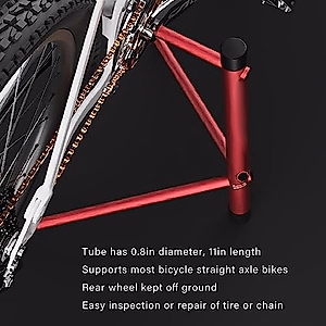 BORDSTRACT Bike Repair Stand, Bike Repair Stand Height Adjustable, Bicycle Mechanic Maintenance Rack Shop Home, Bicycle Floor Parking Rack for Storage Repair Display Support(Red)