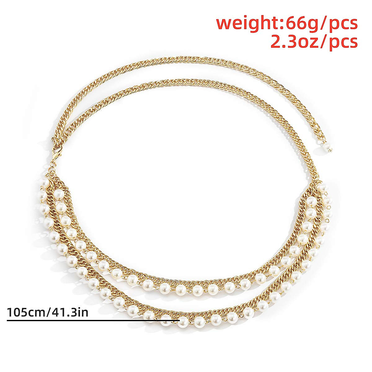 Rumtock Pearl Tassel Layered Gold Waist Chain Belly Accessories Dainty Ladies Dress Accessories Body Jewelry for Women Girls