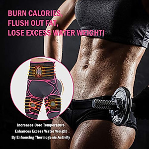 YaNovate 3-in-1 Waist Trainer Belt, Women Thigh Butt Lifter Sweat Trimmer Band Plus Size Black