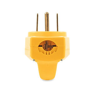 Camco Power Grip Camper / RV Replacement Plug - Attach 50 Amp Plug to Existing RV Extension Cord - Features 50 Amp RV Plug (NEMA 14-50P) & Ergonomic Designed Handle - Rated 125-250V/12,500W (55255)
