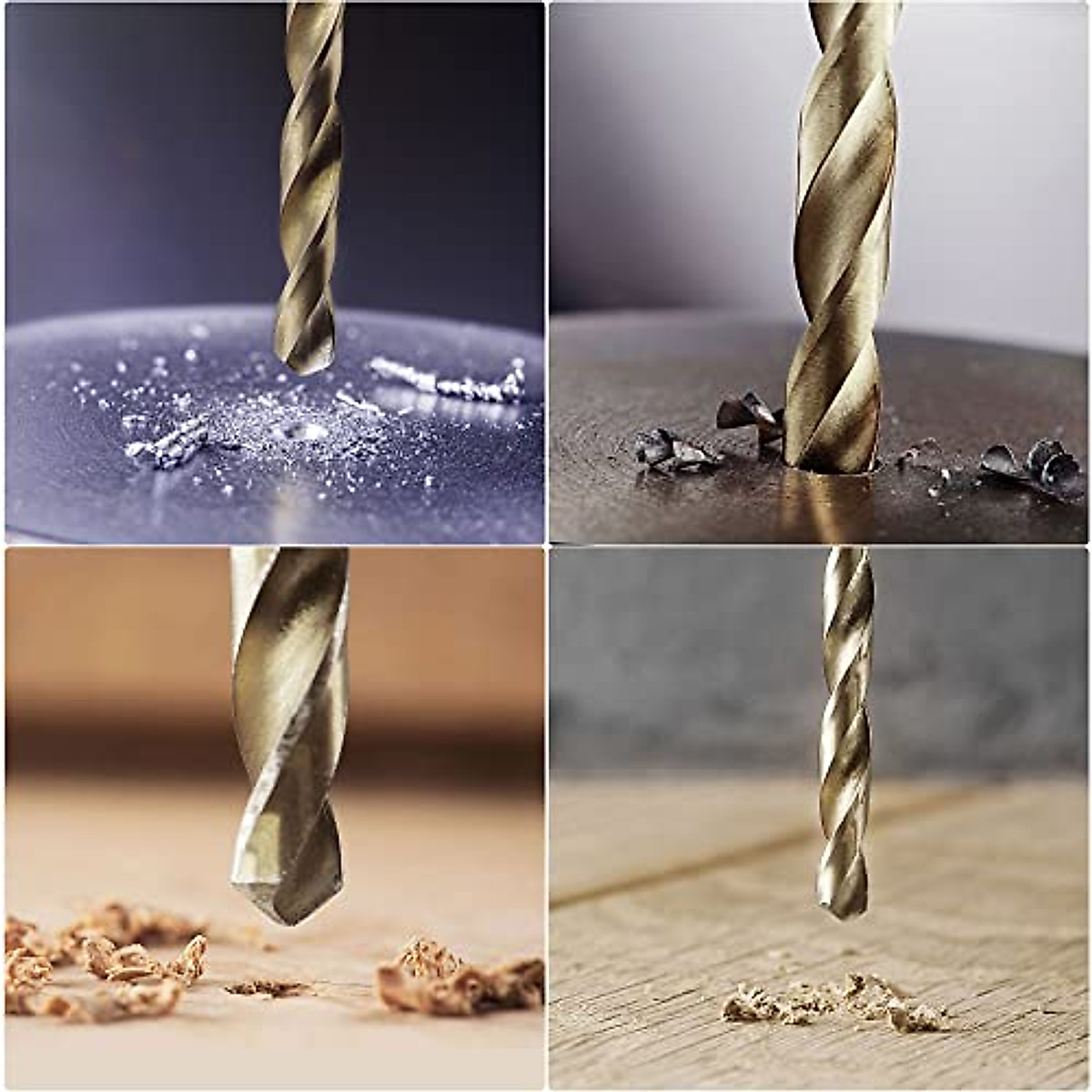 uxcell High Speed Steel Straight Shank Twist Drill Bit Fully Ground Titanium Coated 4.6mm Drilling Dia 2 Pcs