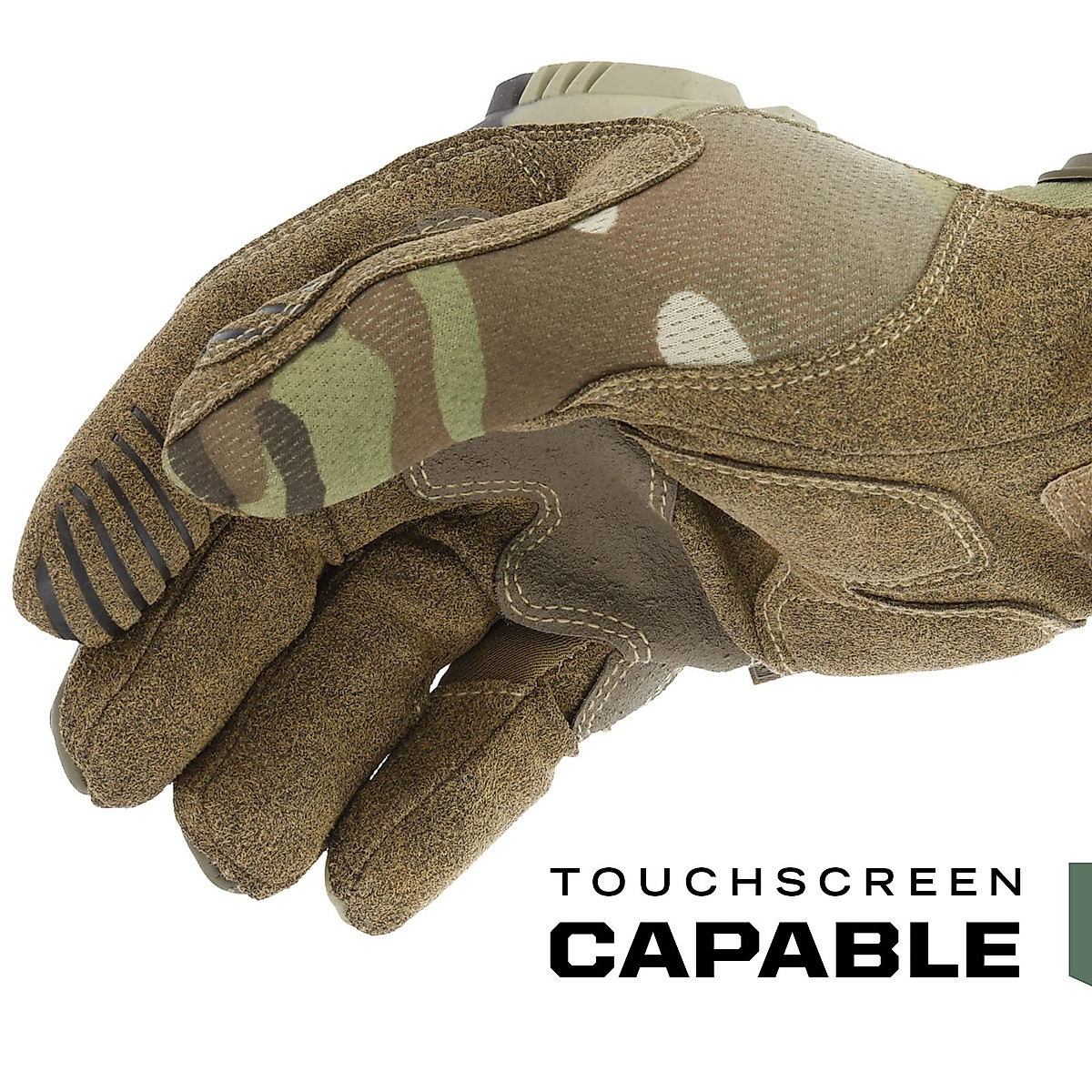 Mechanix Wear: M-Pact Tactical Gloves with Secure Fit, Touchscreen Capable Safety Gloves for Men, Work Gloves with Impact Protection and Vibration Absorption (Camouflage - MultiCam, Large)