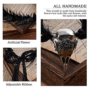 MOSTORY Gothic Black Feather Crown - Witch Headpiece Elf Raven Headband Fairy Circle for Witch Outfit Renfaire Halloween Cosplay Dark Wedding Renaissance Costume Women