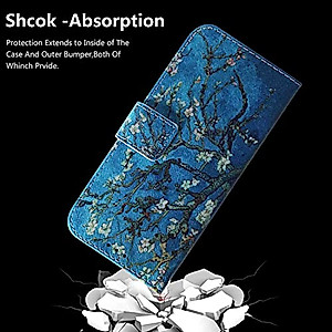 SHOYAO Phone Cover Wallet Folio Case for Oppo REALME 7 PRO, Premium PU Leather Slim Fit Cover for REALME 7 PRO, Horizontal Viewing Stand, Business, Apricot Flower