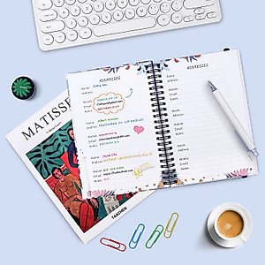 JUBTIC Address and Password Book with Alphabetical Tabs Hardcover Spiral Bound Address Organizer for Contacts,Internet Website Logins,Telephone Book Notebook Journal for Home Office,5.2" x7.7"