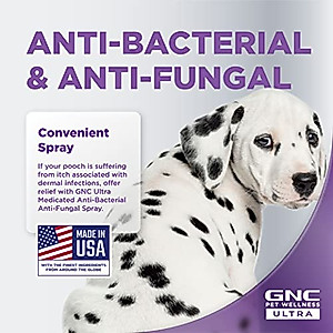 GNC Ultra Medicated Shampoo 16oz | Medicated Relief Pet Shampoo for Dogs | GNC Shampoo for Dogs with Infections & Fungus Irritation Itching, 16 Ounces