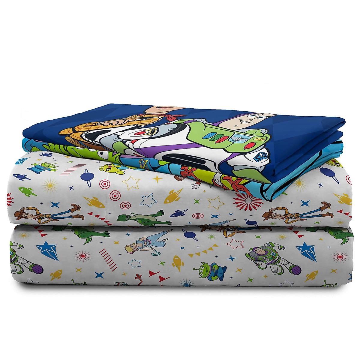 Jay Franco Disney Toy Story Buzz & Woody Full Sheet Set - 4 Piece Set Super Soft and Cozy Kid’s Bedding - Fade Resistant Microfiber Sheets (Official Disney Product)