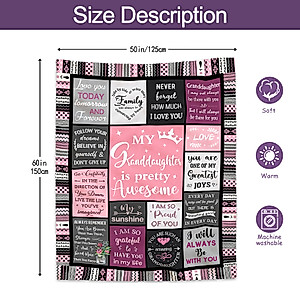 Ruvinzo Granddaughter Gifts from Grandma, Granddaughter Gifts, Birthday Gifts Blanket 60” x 50” for Granddaughter, Sweet Granddaughter Gifts from Grandparents, Granddaughter Blanket Gifts Idea
