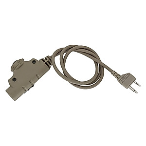 HEARFALCOM U94 PTT Tactical Headset Adapter V2 PTT Push to Talk Adapter Midlan 2 Pin Ptt Compatible with Civilian Version Tactical Headset Suitable for Airsoft Hunting Sports (DE 3)