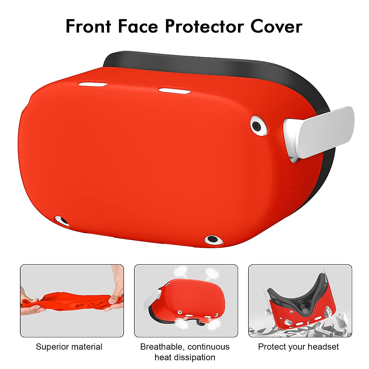 Accessories for Oculus Quest 2, YIZEIJOB 4 in 1 VR Silicone Cover Skin Set- Including VR Headset Cover, Two Quest2 Controllers Grips Cover, Anti-Sweat Face Pad, and Oculas VR Lens Protector-Blue