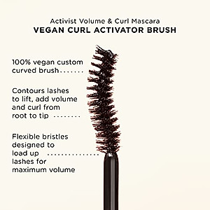 Pacifica Beauty | Activist Curling Mascara | Black | Volume and Length | Vegan Brush | Glass Tube | Clean Eye Makeup | Plant-Fibers | Microplastic + Nylon 6 Free | Vegan, Talc-Free, Cruelty-Free