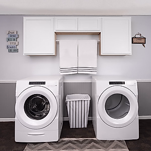 Quicklock Laundry Room Cabinets | 72" - 84" Wide | Shaker Style | Soft Close Hardware (Pure White, 12" D x 72" W x 30" H)