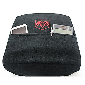 Seat Armour KADGRBSO04-14 Custom Fit Center Console Cover for Select Dodge Ram Models with Bucket Seats - (Black) (Officially Licensed Ram Embroidered Logo)