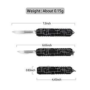 TGZUO Aluminium Alloy Scalpel Pocket Knife with Clip Small EDC Telescopic Retractable Box Cutter Precision Craft Utility Knife 10pcs #60#24 Carbon Steel Blades