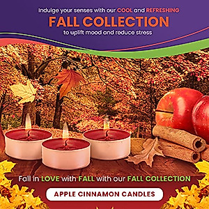 Apple Cinnamon Candles Fall Candles Tea Lights Candles - 30 Pack Fall Candle Cinnamon Candle Apple Candle - 3-4 Hour Burn Time Tea Candles