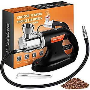 Jo Chef Professional Handheld Smoke Gun – Cold Smoker + Vacuum Function – USB Smoking Gun Food Smoker – Wood Chips Included - Ideal Gift for Chefs and Mixologists – Use for Sous Vide, Cocktails + Ebook
