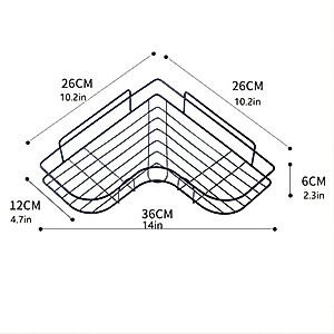 FRGMNT 4pc Bathroom Shelf, Shower Caddy Rack, Bathroom Kitchen No Punching Triangle Storage Rack