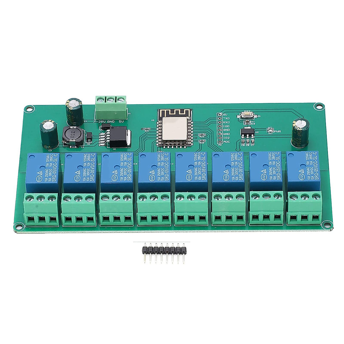ESP8266 Relay Module 8‑Channel Development Board DC 7‑28V / 5V PCB Relay Module for Smart Home Control