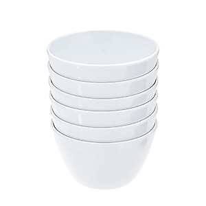 AmazonCommercial 8 oz. White Melamine Bowl - 6 Piece Set