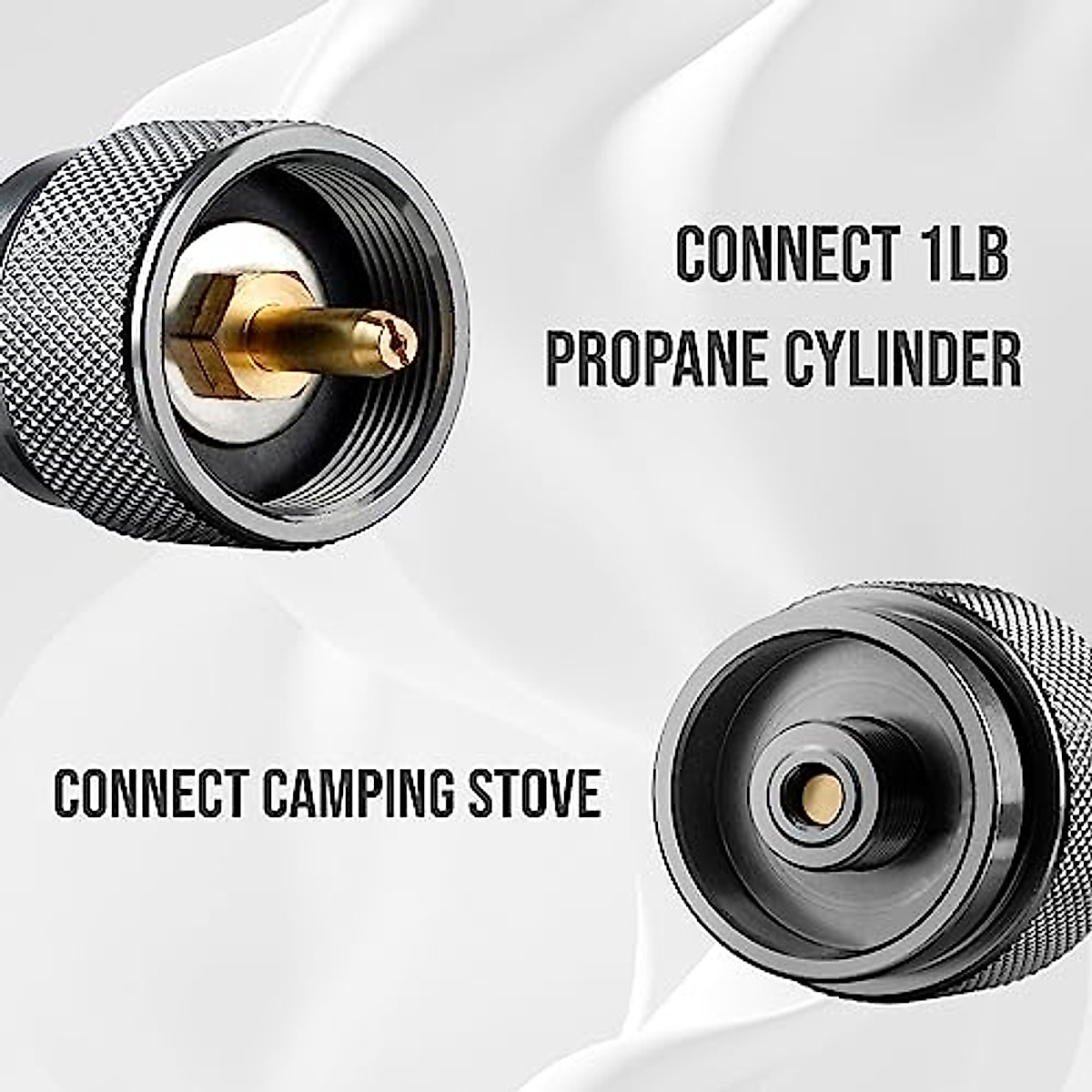 Onlyfire Camping Stove Adapter, Camping Backpacking Stove Convert Connector 1L Outdoor Propane Small Tank Input EN417 Lindal Valve Output, Camp Fuel Refill Adapter for Outdoor Backpack Hiking