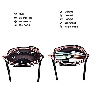 XIAOYU Fashion Purses and Handbags for Women Ladies Leather Top Handle Satchel Shoulder Bags Small Totes (Black)