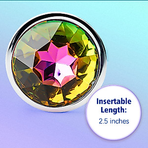 Yolodit Anal Dildo Adult Sex Toys, Mini Dildos Anal Beads Sex Toys for Men and Women, Jeweled Anal Toys Adult Sex Toys for Couples and Beginners,Steel Anal Dildo Colorful