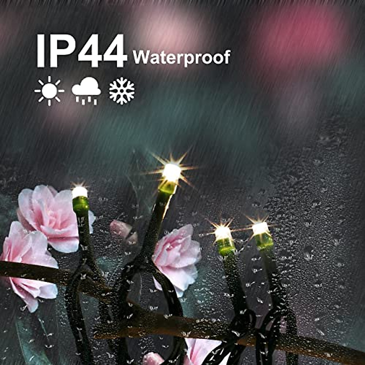 141.4 FT 400 Count Christmas Warm White LED String Lights, LED String Lights Green Wire with F5 Bulbs for Indoor and Outdoor Home, Lawn, and Tree Garden