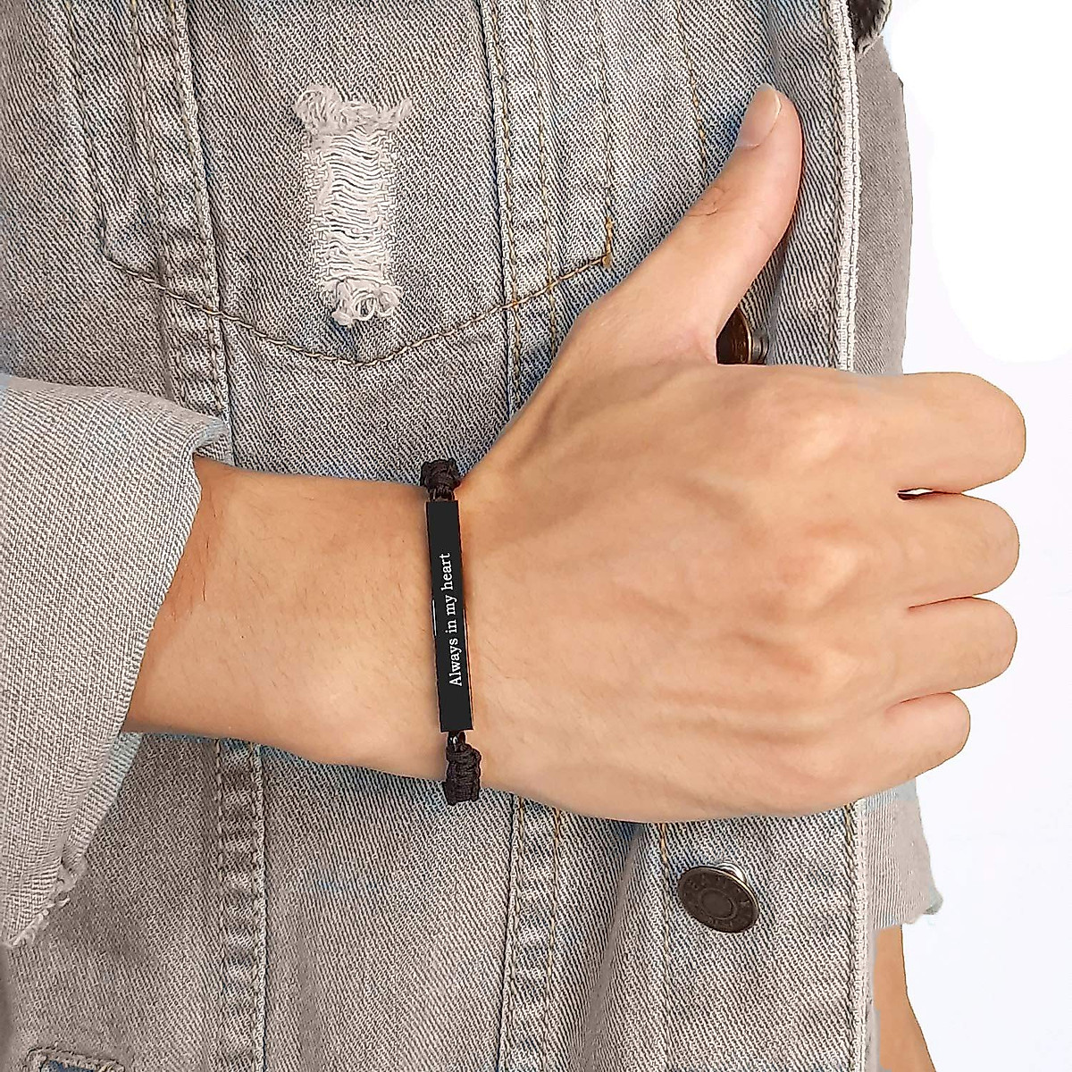 mingkejw Cremation Jewelry Urn Bracelet for Ashes Adjustable Stainless Steel Memorial Bangle Bracelet Keepsake Jewelry for Women Men-Always in My Heart