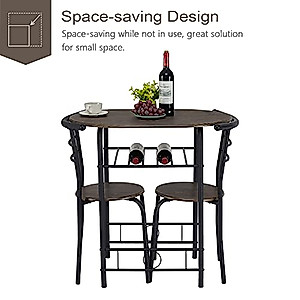 Dining Room Table Set, Kitchen Tables for Small Spaces, Compact Breakfast Table and Chairs Set for Home Apartment Kitchen Dining Room Balcony Cafe