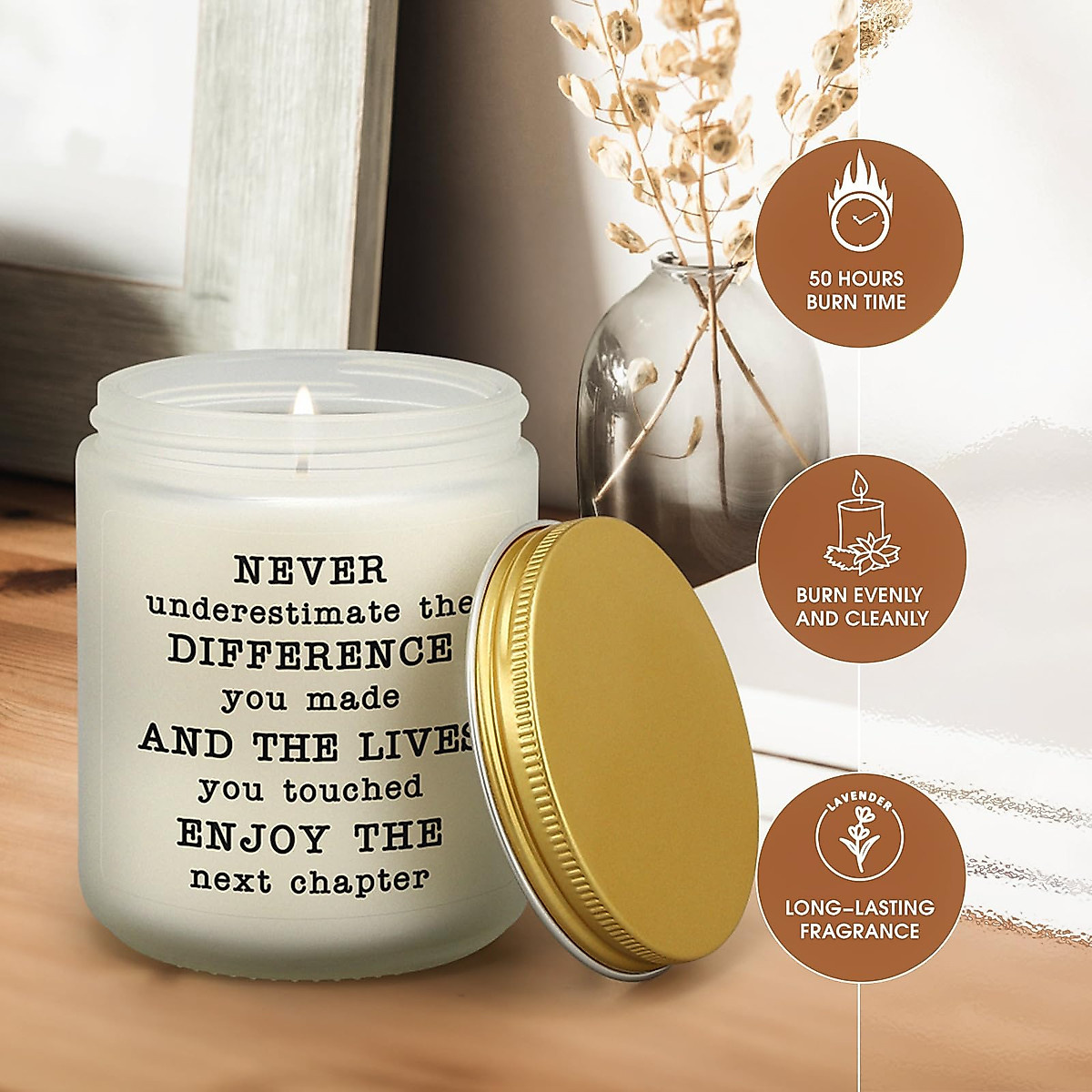 Goodbye Gifts for Coworkers, Retirement Gifts for Women, Going Away Farewell Moving Away Gifts for Friends Teachers, Birthday Thanksgiving Christmas Gifts, Lavender Candle