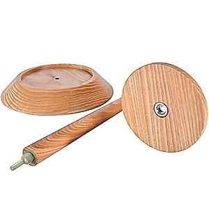BarvA Double Wood Yarn Holder Advanced Metal Twirling Mechanism Lazy Susan Big Stand Ball Spindle Sewing Crocheting Tool Wool Cord Organizer Ribbon Storage Knitting Embroidery Thread Crochet Accessory