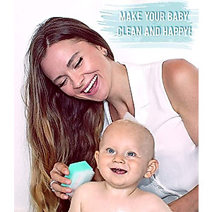 Cradle Cap Brush for Babies - Cradle Cap Treatment Set of 6 | Baby Brush and Comb Set Newborn | Baby Sponge for Bathing Newborn Bath Essentials | Baby Comb & Scalp Scrubber Set of 6