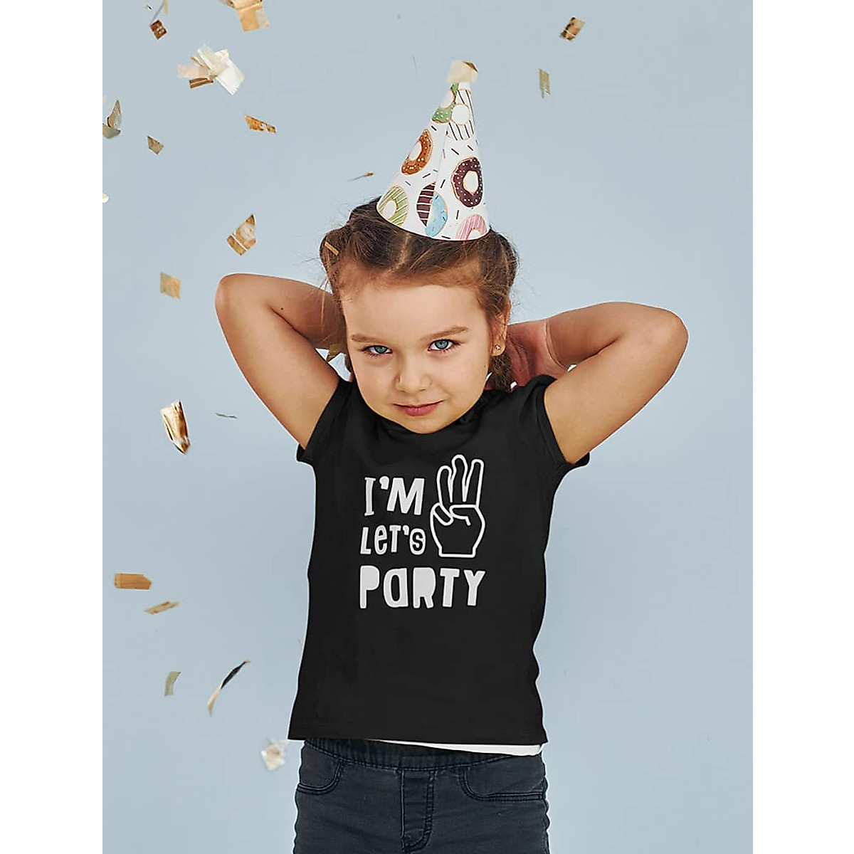 I'm Three 3rd Birthday Shirt Gifts for 3 Year Old Boy Girl Toddler Kids T-Shirt 3T Black