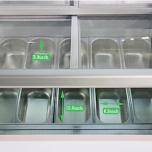 TECHTONGDA Commercial Ice Cream Chest Refrigerator Display Case Showcase Gelato Freezer With LED Light 220V 12 Pan