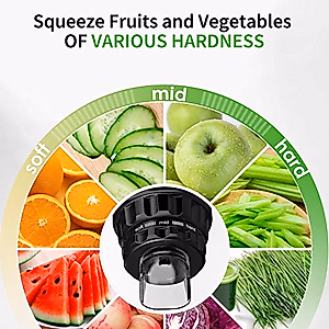 YIOU Juicer Machines, Cold Press Slow Masticating Juicer Easy to Clean with 3 Modes Vegetable and Fruit Juicer Extractor BPA-free High Hardness Tritan Material Slow Juicer, black (SJ-Black)