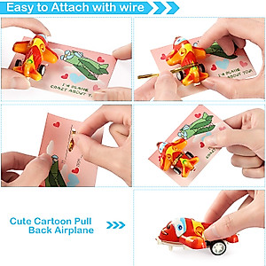Valentines Day Cards for Kids - 28 Pack Planes Valentine's Greeting Cards with Pull Back Planes Toy Party Favors, Kids Valentines Day Exchange Gift Cards for Boys Girl Classroom School Party Supplies
