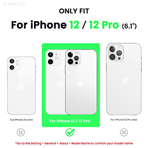 ORNARTO Compatible with iPhone 12 Case, Compatible with iPhone 12 Pro Case, Slim Liquid Silicone 3 Layers Full Covered Soft Gel Rubber Phone Case Cover 6.1 inch-Black