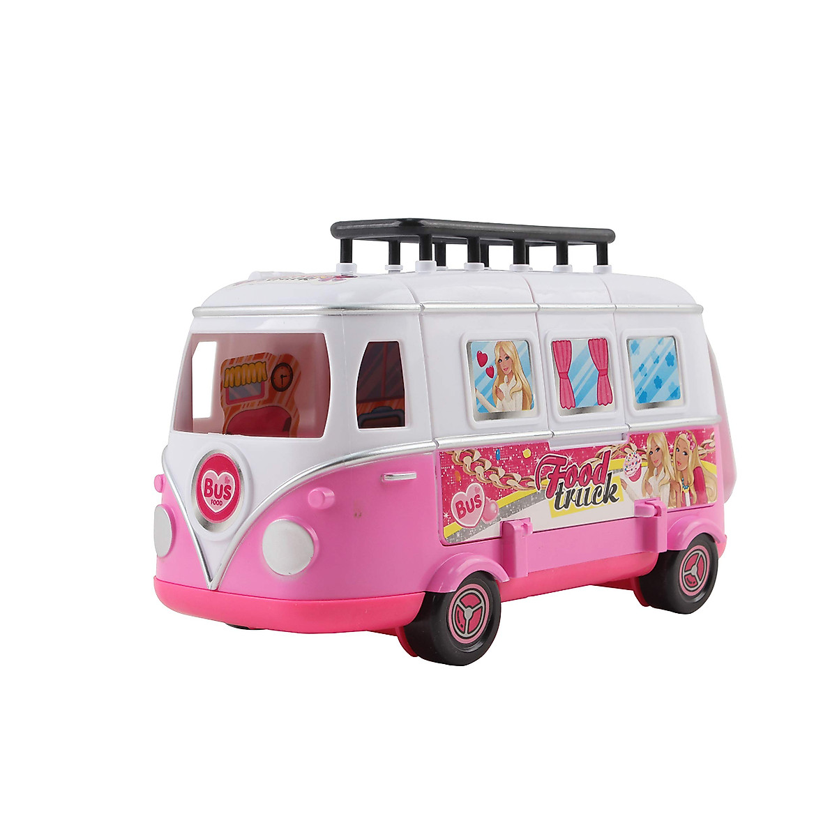 Vokodo Picnic Adventure Van With Doll Figurine Includes Slide Patio Furniture And Wardrobe Kids Pretend Play Party Bus Cooking Truck Kitchen Vogue Toy Fashion Car Vehicle Great Gift For Girls Children