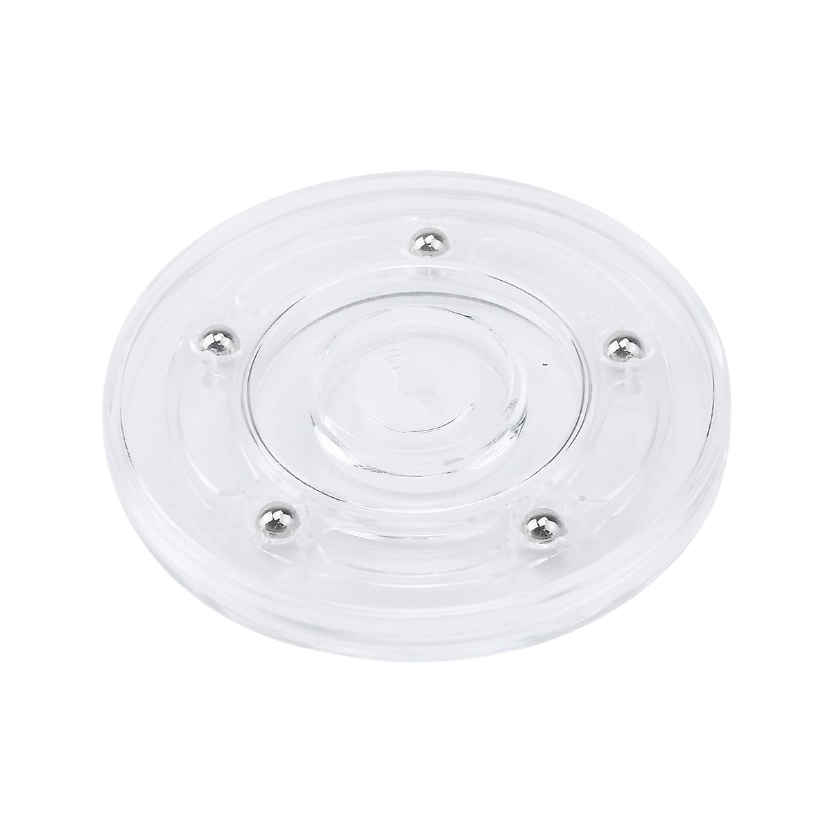 Semetall 6pcs 4" Acrylic Lazy Susan Rotating Swivel Plate Round Turntable Organizer for Makeup Table Kitchen Cabinet Spice Rack Cake,Clear