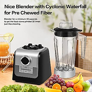 Potlimepan Professional Countertop Blenders, 1300W & 72 oz Smoothie Maker Blender, Stainless Steel Blenders, Ice Crushing, Juicer, Smoothie, Soymilk, Silver