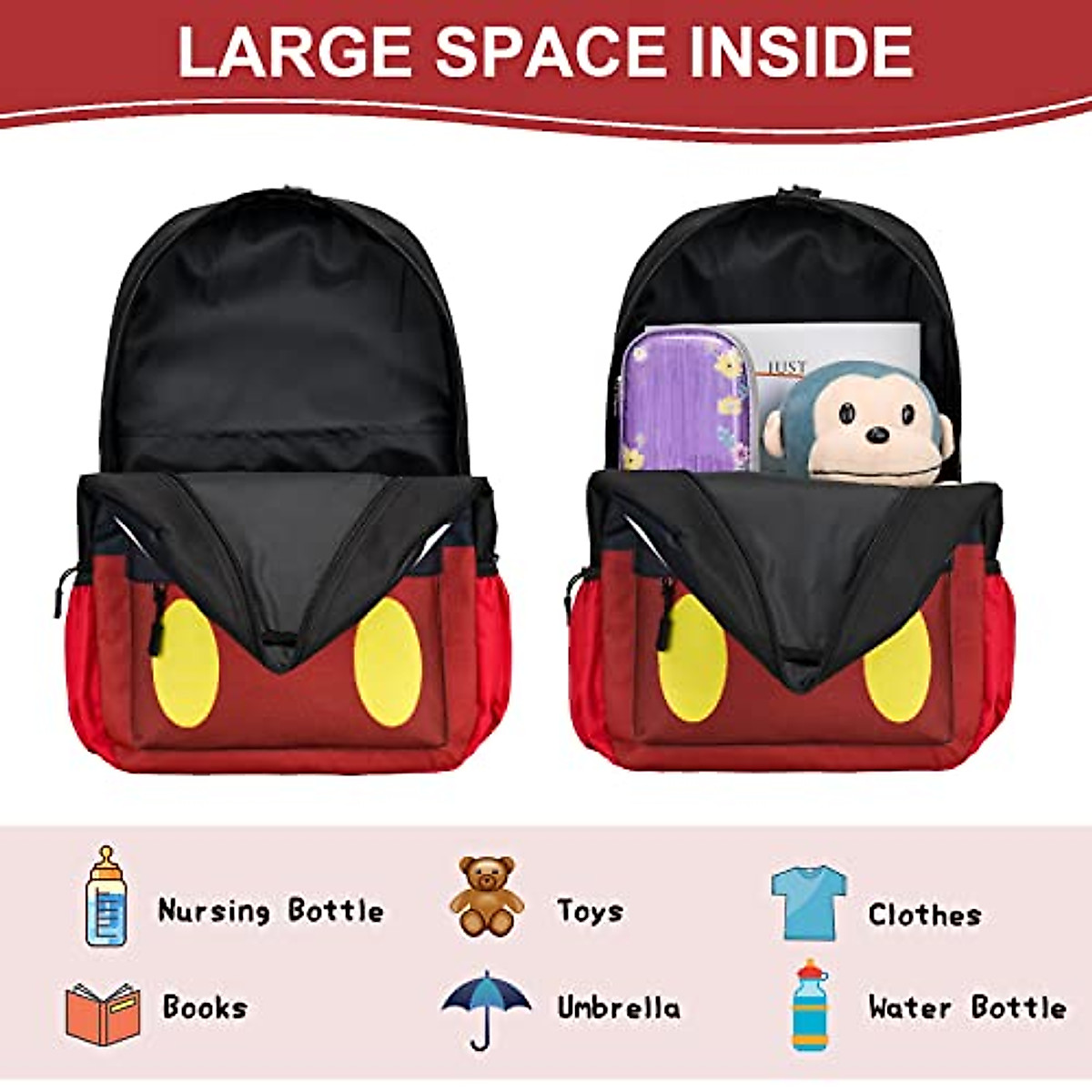 Grandess Kids Backpack, Cute School Backpacks for Girls Boys Elementary Students, Lightweight Toddler Preschool Backpack Kindergarten, Waterproof Kids' Backpack with Adjustable Padded Straps