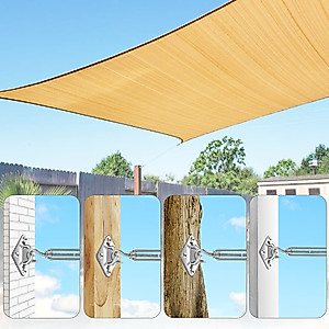 TooTaci Sun Shade Sail Hardware Kit with 1/8 Cable,304 Stainless Steel Shade Sail Hardware Kit 5inch with 100ft Stainless Steel Coated Cable,Rectangle/Triangle Sun Sail Hardware Kit for Outdoor Canopy