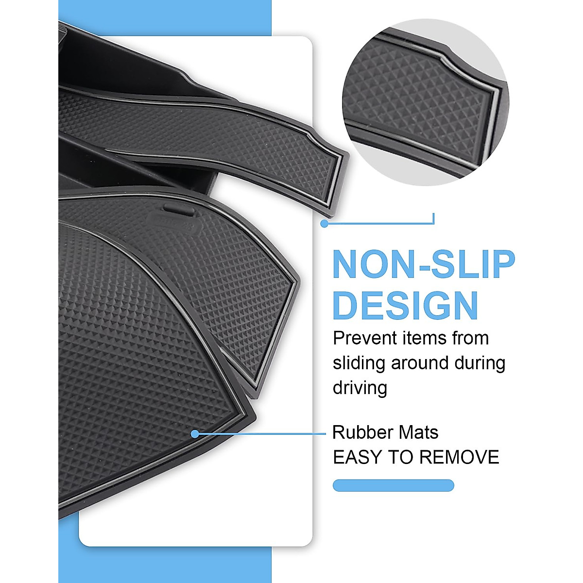 WEIPIN Console Organizer Tray 【Perfectly Tidy】 for 2023-2024 Silverado&Sierra 1500 and 2024 Chevy Chevrolet Silverado&GMC Sierra 2500HD 3500HD Accessories (Full Console w/Bucket Seats ONLY) - Black