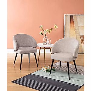 Porthos Home Dana Dining Chair with Luxurious Smooth Suede Upholstery, Rounded Back, Thick Supportive Seat Cushion, Rust-Resistant Iron Legs - Ideal for Dining Rooms and Kitchens