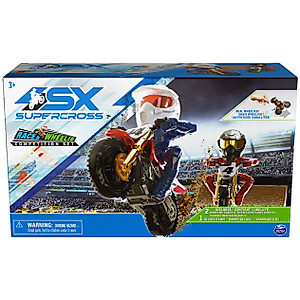 Supercross, Race and Wheelie Competition Set, Includes Ricky Carmichael and Ken Roczen Bikes and Deluxe Ramp, Kids Toys for Boys Aged 3 and Up