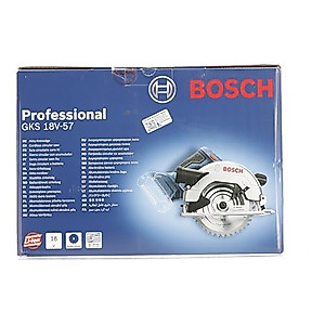 Bosch Professional 18V System GKS 18V-57 Cordless Circular Saw (Saw Blade Diameter: 165 mm, Cutting Depth: 57 mm, excluding Batteries and Charger, in Carton)